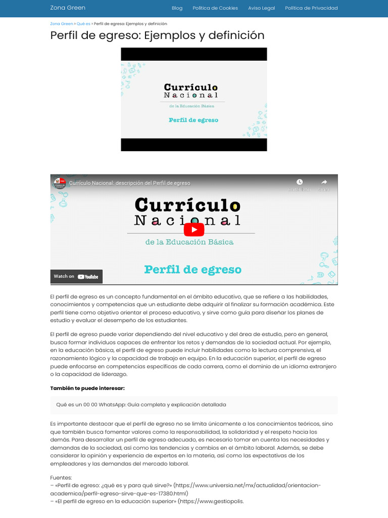 L - AA - L1 - EW - Perfil de Egreso. Ejemplos y Definición | PDF ...