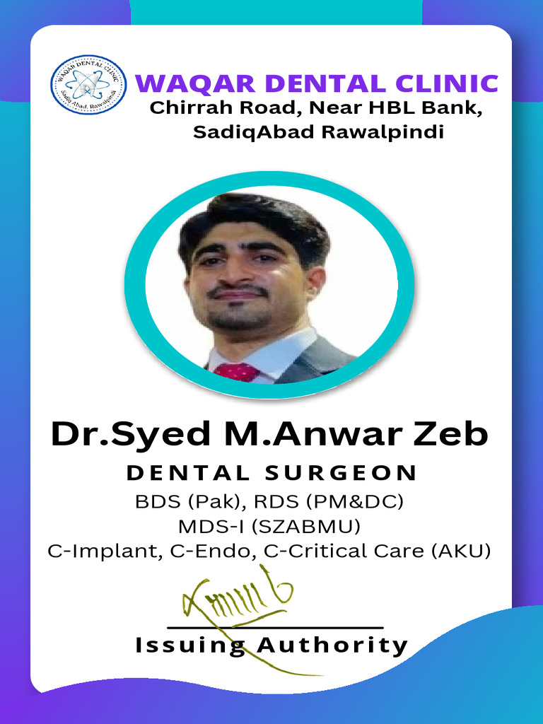 Dr.M.anwar Zeb ID Card WDC | PDF