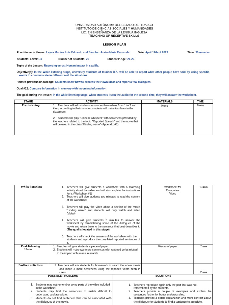 ELT Listening - Template | PDF | Behavior Modification | Cognitive Science
