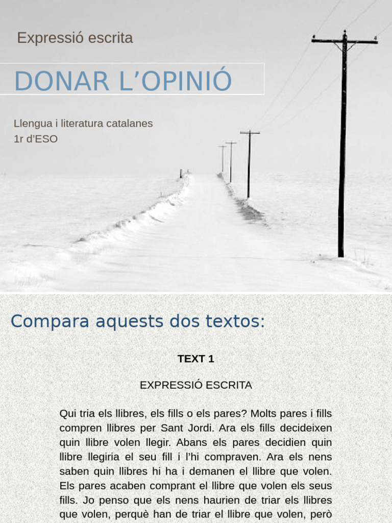 Expressió Escrita - Opinió (Material Alumnes) | PDF
