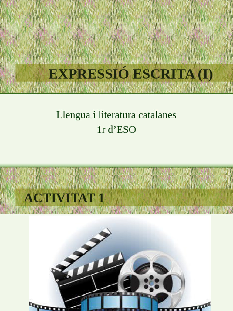 Expressió Escrita - Activitats I - V.2 (1rD) | PDF