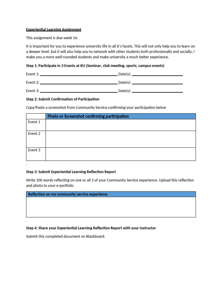 Experiential Learning Assignment | PDF | Career & Growth | Computers