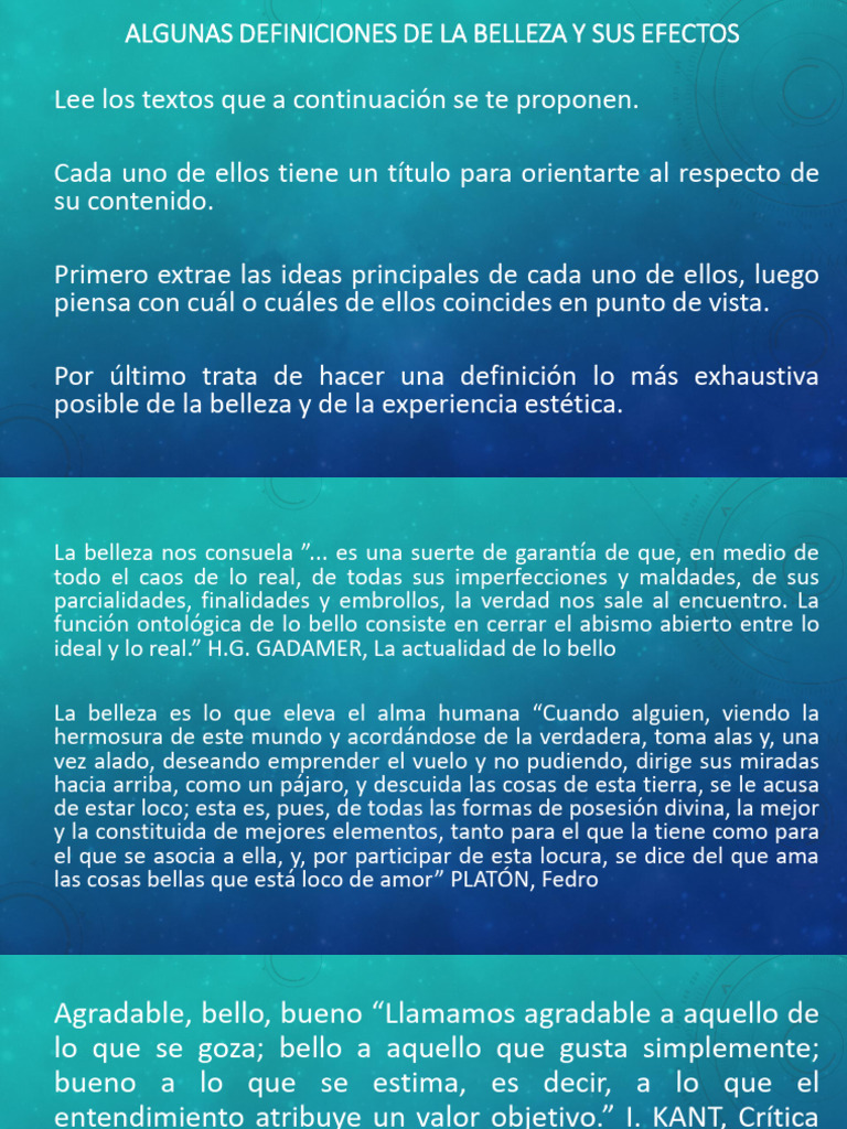 Definiciones de Belleza y Estética | PDF | Belleza | Experiencia