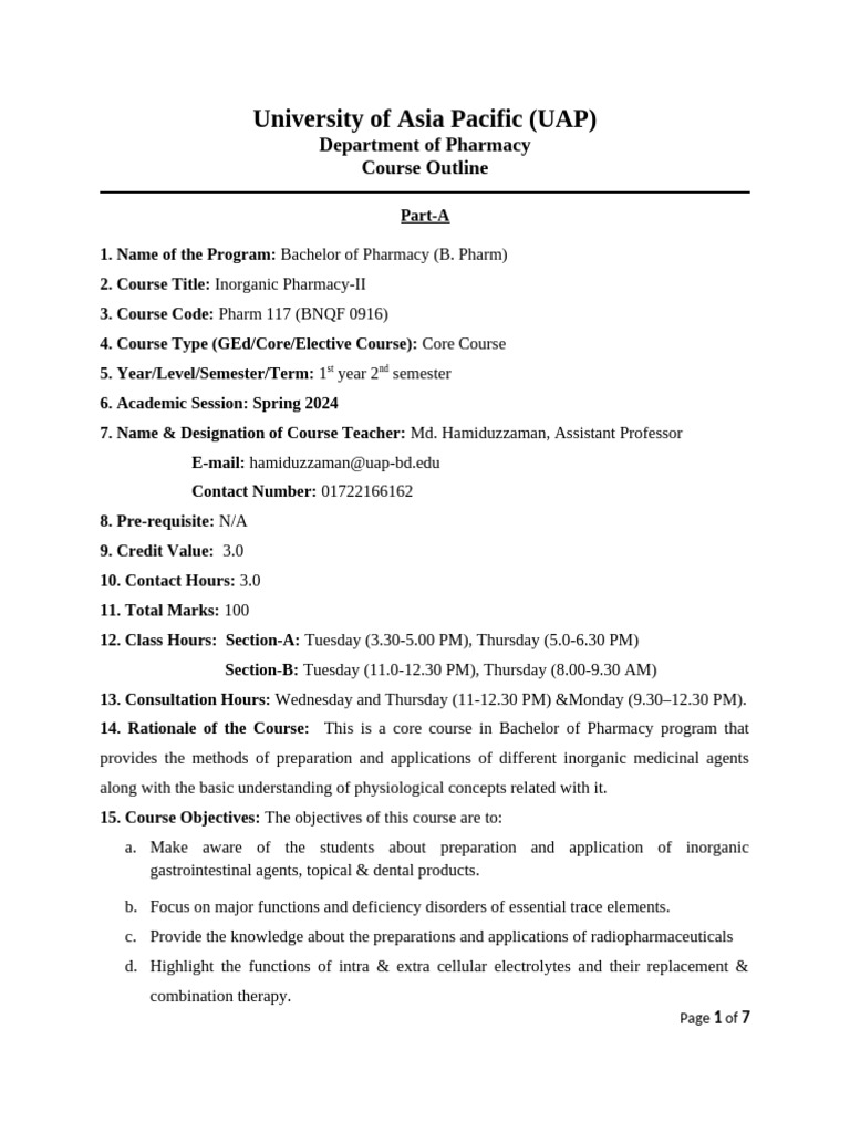 Course Outline - Spring 2024 | PDF | Career & Growth | Self-Improvement