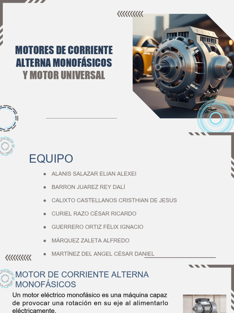 Motores de Corriente Alterna Monofásicos y Motor Universal | PDF ...