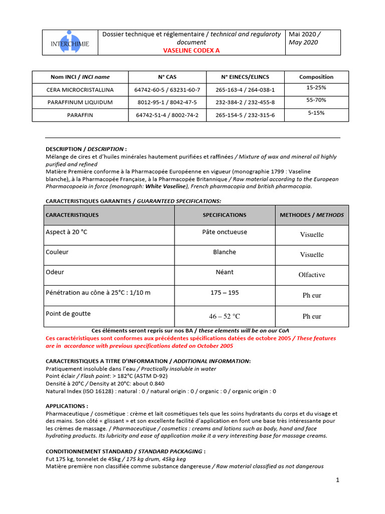 Vaseline Codex A Technical Dossier | PDF | Volatile Organic Compound ...