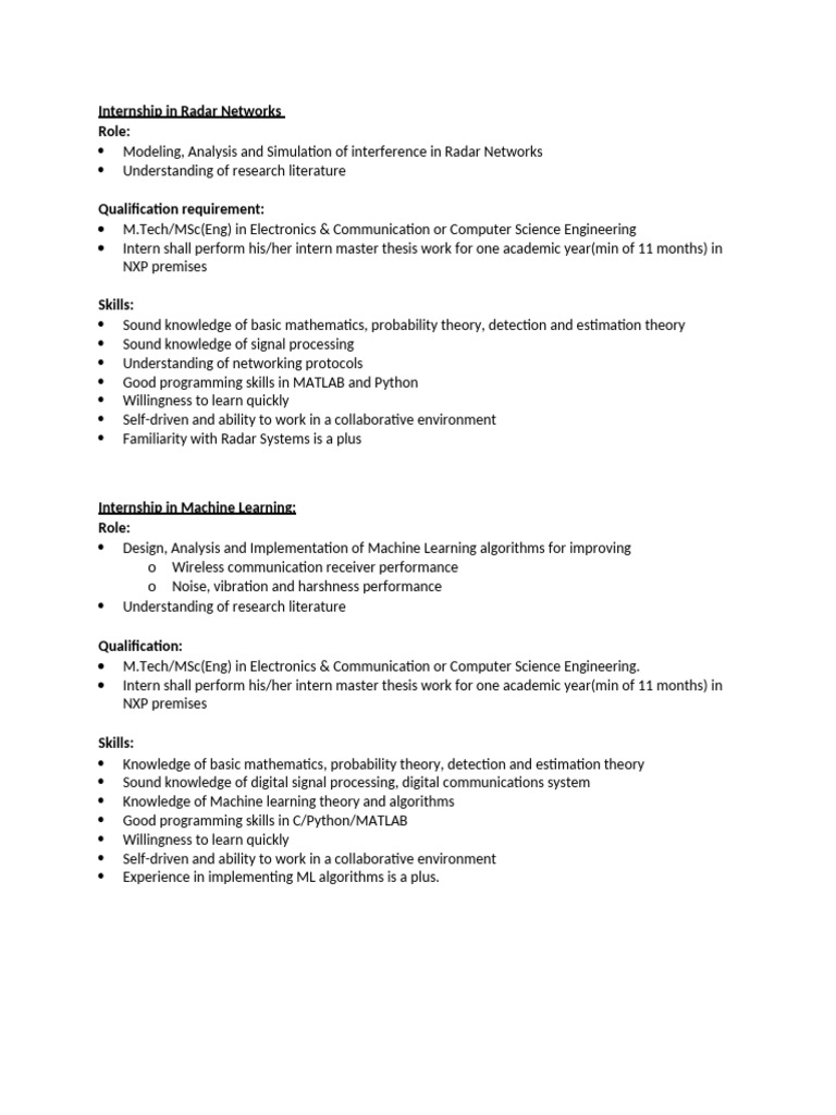 NXP Semiconductor - Intern - Software | PDF | Teaching Methods ...