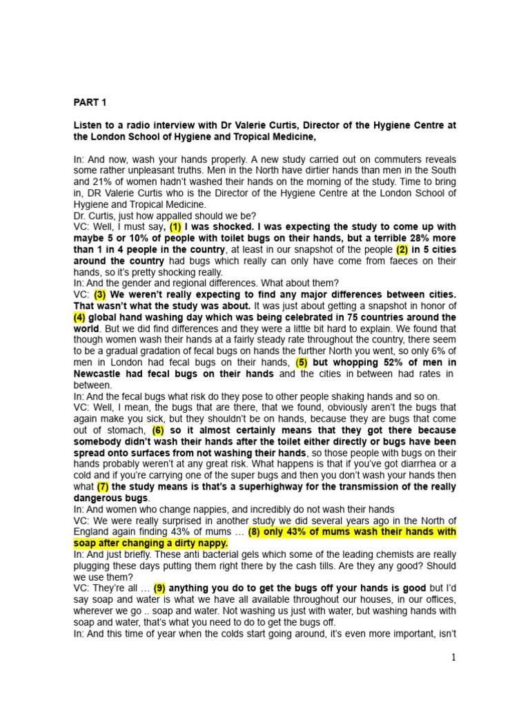 2B2 Script OCT - 23, TASK 1, 2 | PDF | Lifestyle