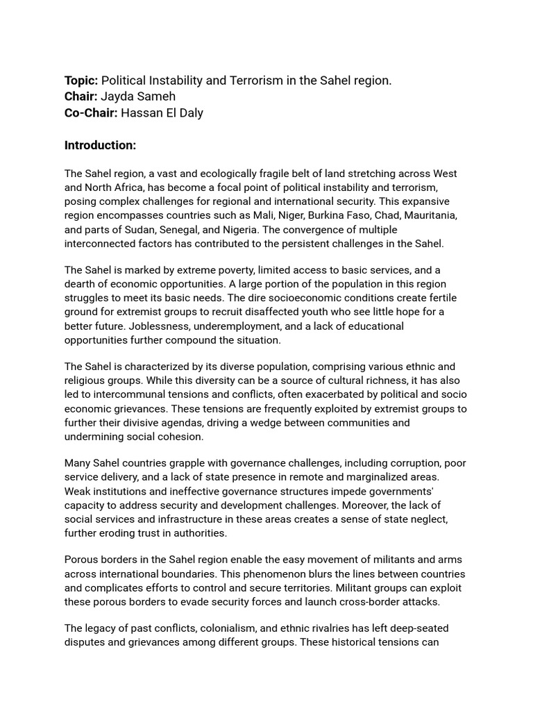 Ga3 Topic One Chair Report | PDF