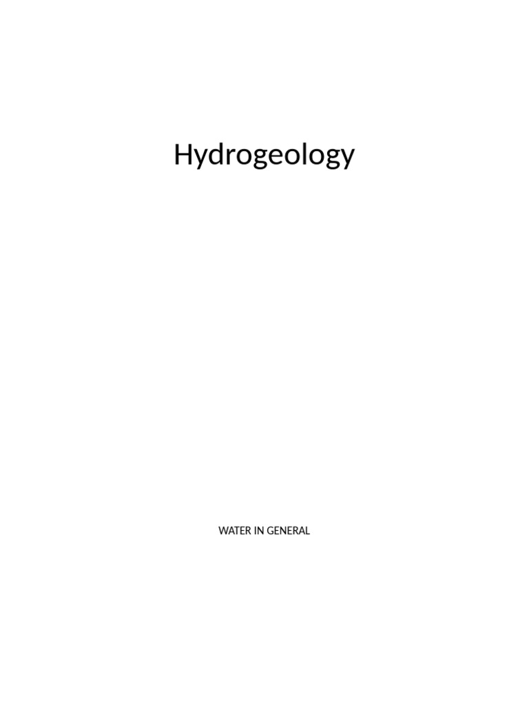 Hydrogeology Lecture 1 | PDF | Discharge (Hydrology) | Groundwater