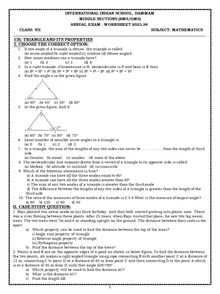 7-MATHS | PDF | Triangle | Elementary Geometry