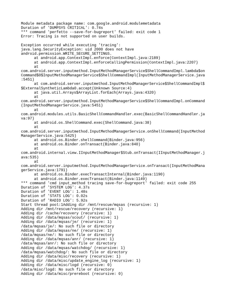 Android Module Metadata Errors Summary | PDF | Java (Programming ...