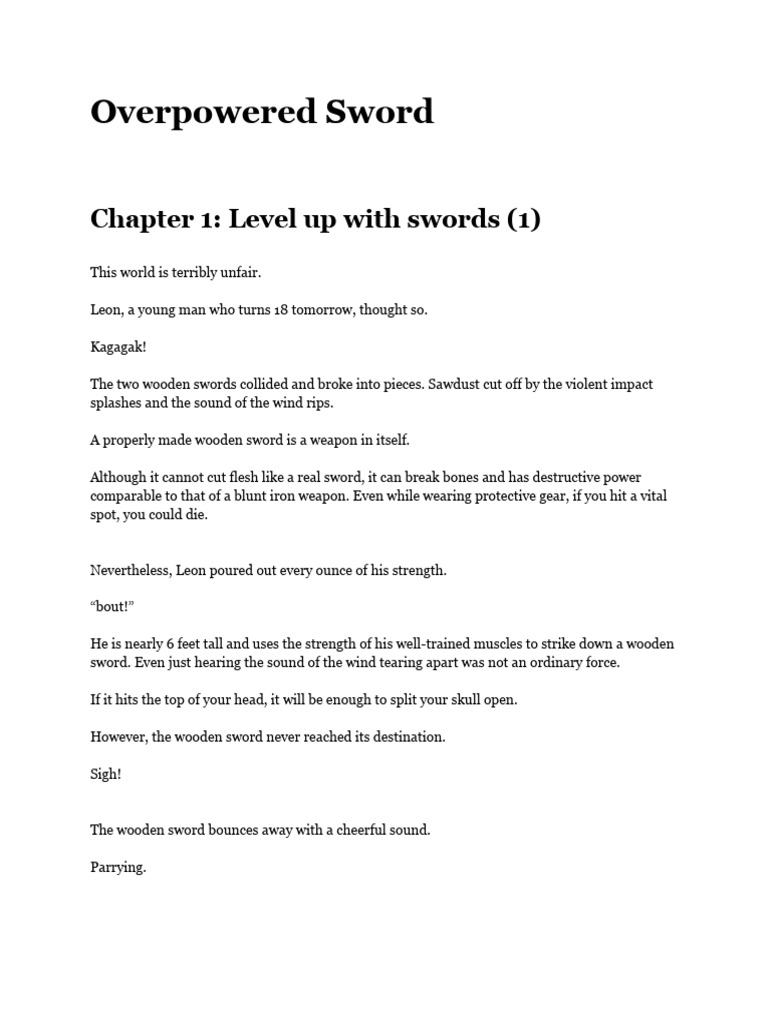 Overpowered Sword Volume 1-1 | PDF | Swordsmanship