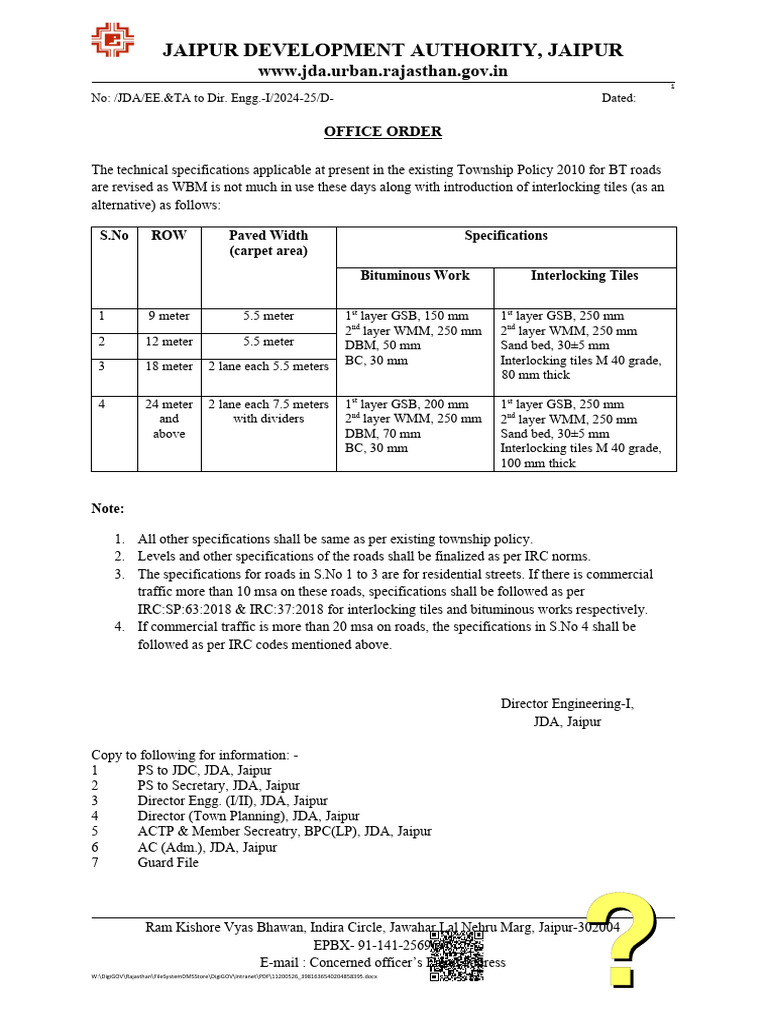 Office Order Specifications Road Works 1729152368011 | PDF