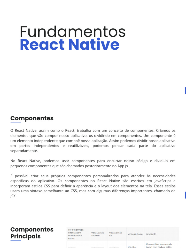 Fundamentos React Native | PDF | Aplicativo para celular | iOS