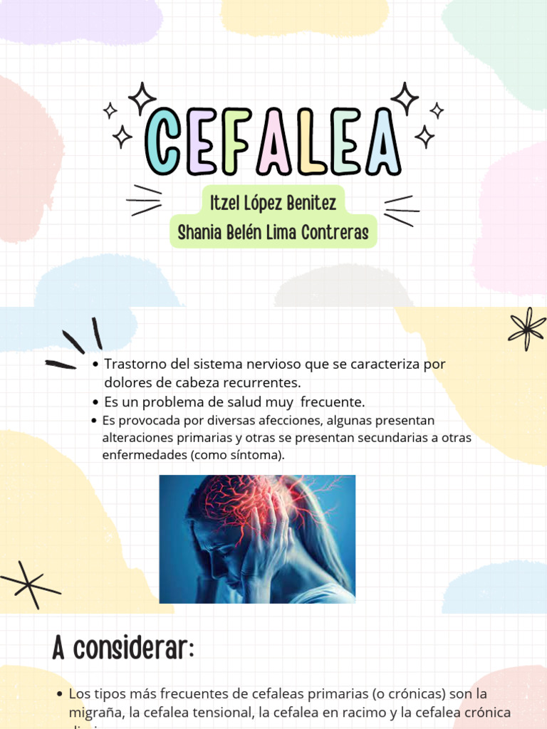 Tipos y Tratamientos de Cefalea | PDF | Dolor de cabeza | Migraña