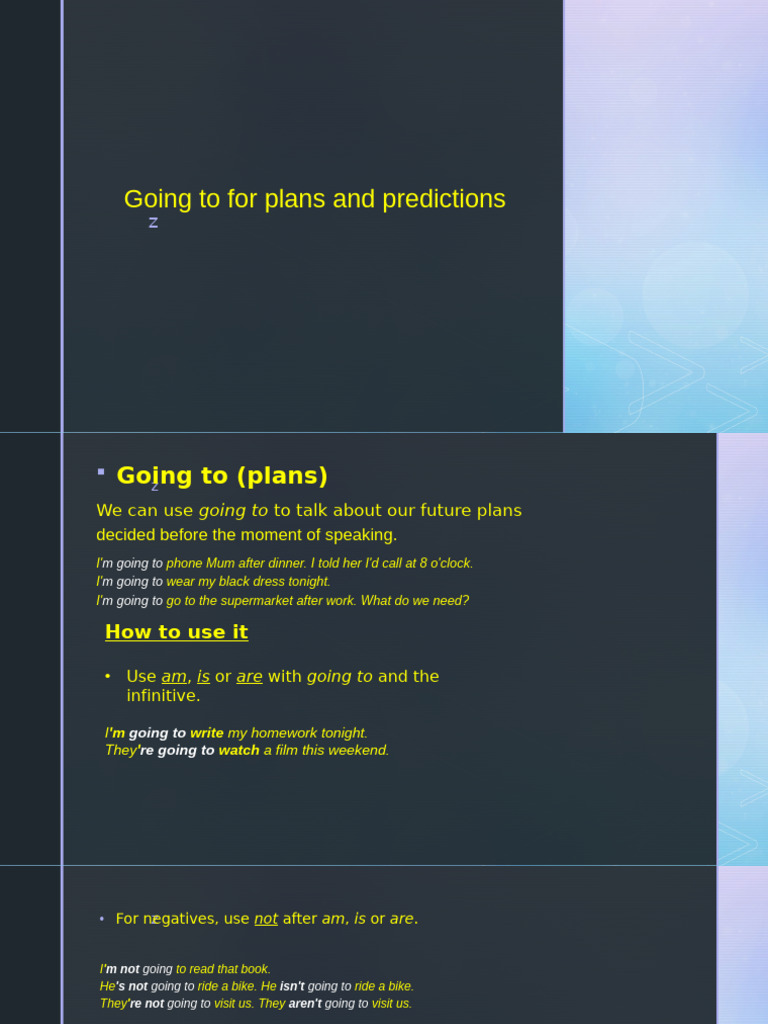 Using "Going To" for Plans & Predictions | PDF | Self-Improvement