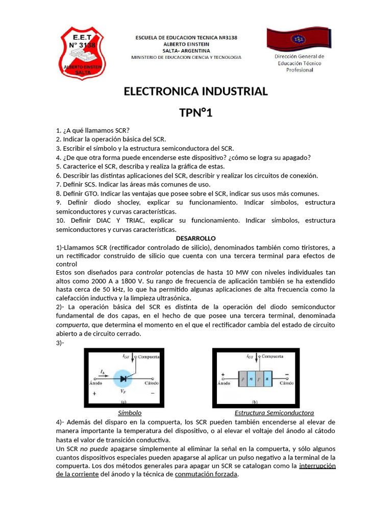 TP Electronica Industrial | PDF | Diodo | Red eléctrica