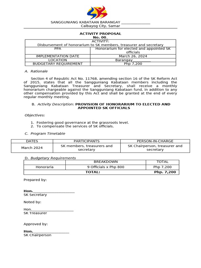 Sample Proposal For SK | PDF | Business | Finance & Money Management