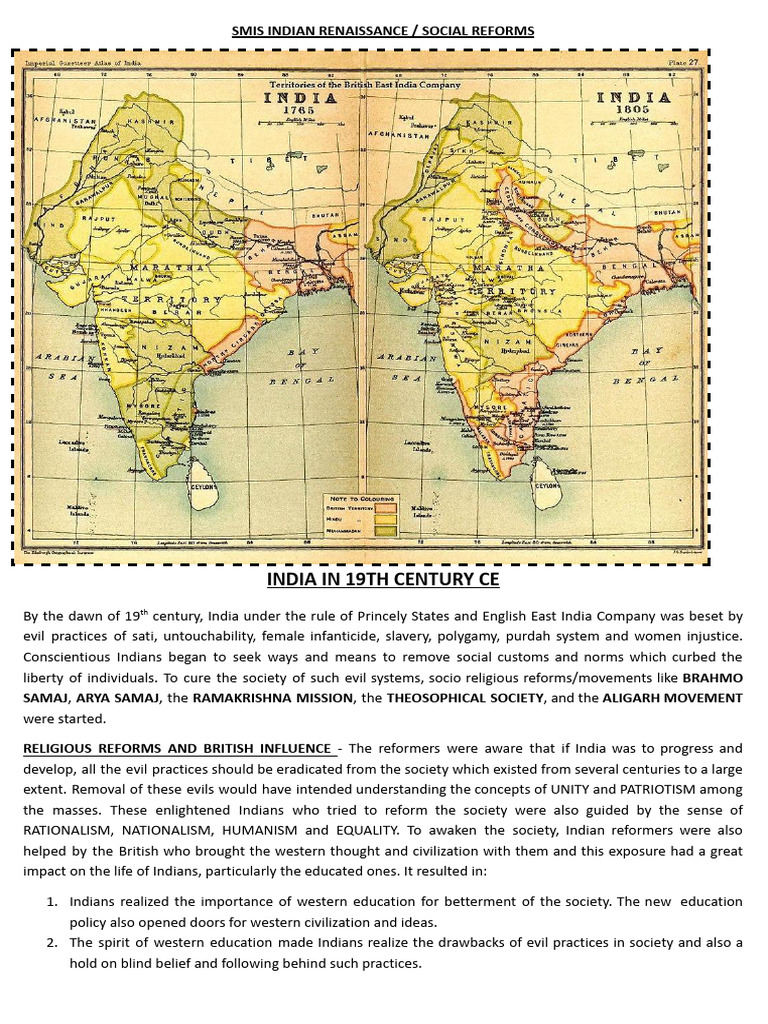 19th Century Indian Social Reforms | PDF | Swami Vivekananda | Indian ...