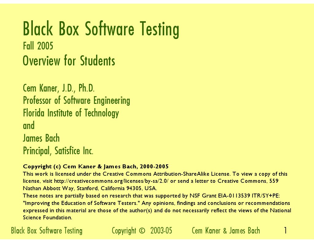 Overview For Students: Black Box Software Testing | PDF | Software ...