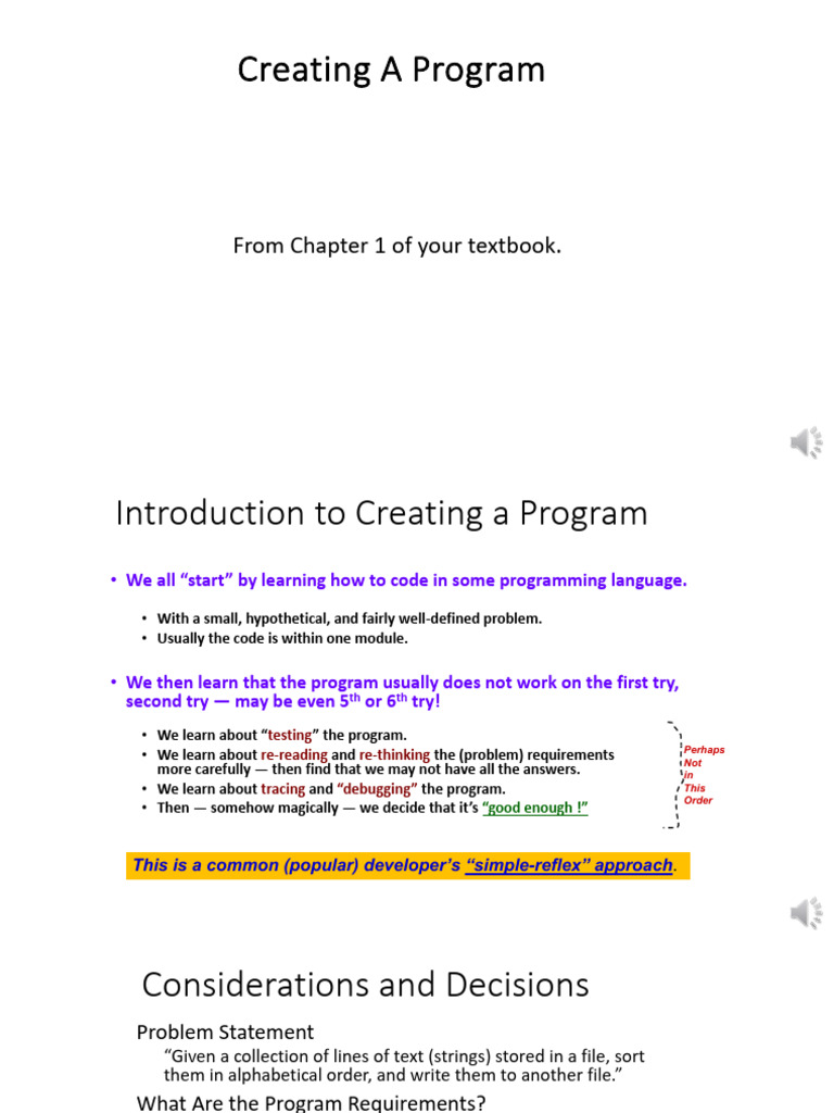 Creating A Program - REC | PDF | Computer Program | Programming