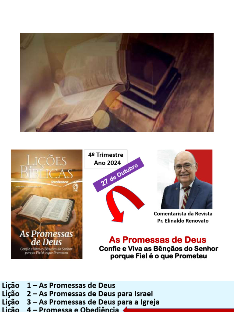 Slide Licao 4 - 4T - 2024 - CPAD ADULTOS PDF | PDF | Livro do Êxodo | Jesus