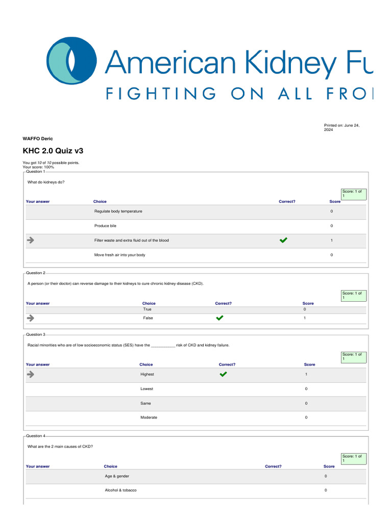American Kidney Fund Education - 1 | PDF | Chronic Kidney Disease | Urology