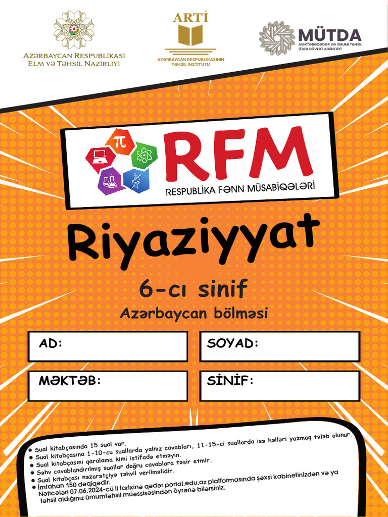 RFM 2024 Riyaziyyat-6-Az | PDF
