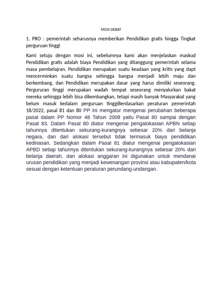 Mosi Debat | PDF | Bisnis | Pengelolaan Keuangan & Uang