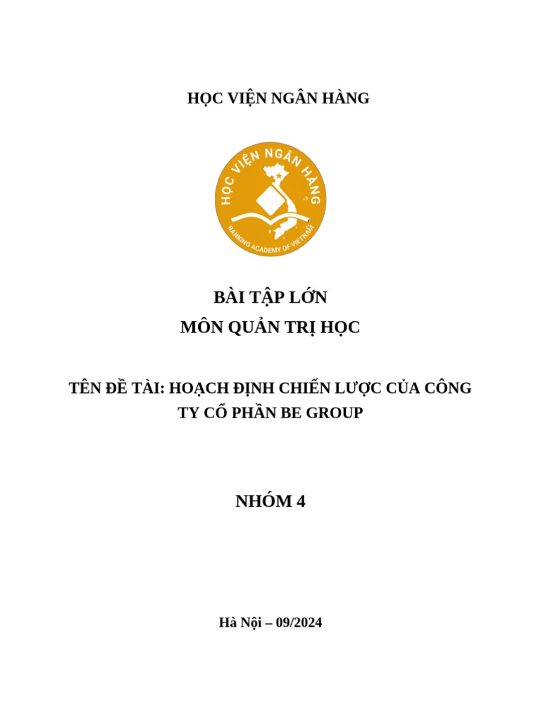 BTL Quản trị học nhóm 4 | PDF