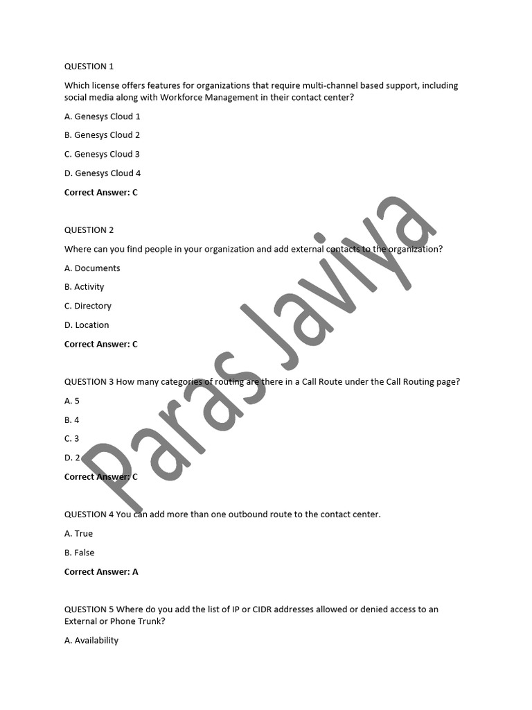 GCP Questions | PDF | Call Centre | Computer Network