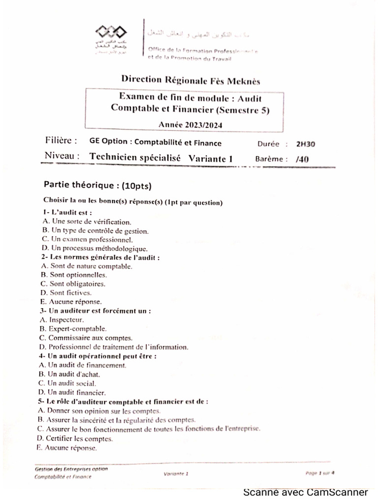 EFMR - Audit 2024 - Fès Méknes V1 | PDF