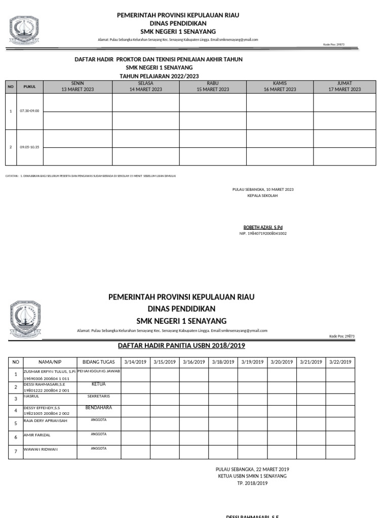 Absen Proktor Pat 2023 | PDF