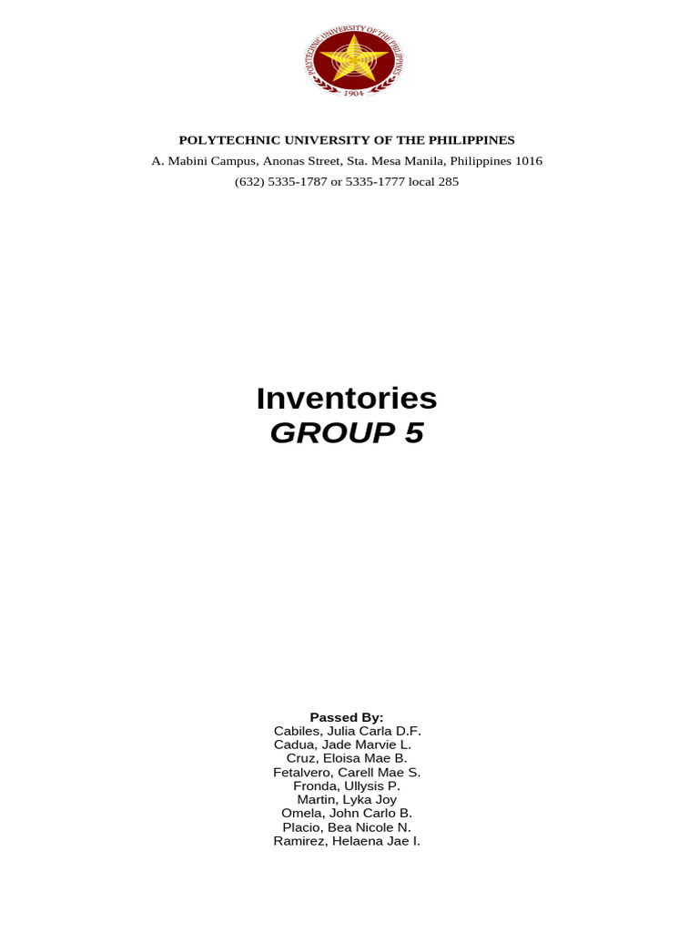Group5.BSMA2 1.inventories | PDF | Cost Of Goods Sold | Inventory
