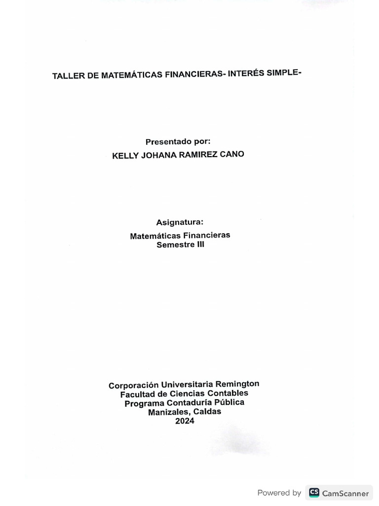 Taller Interes Simple | PDF