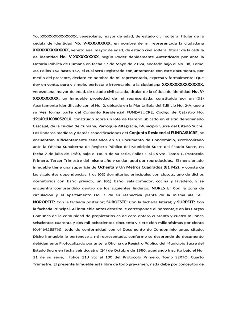 Venta Con Poder Inmueble | PDF