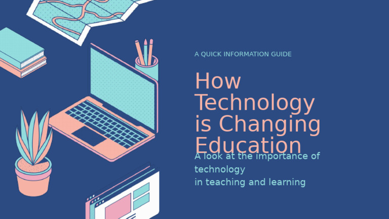 Technology in Education Technology Presentation in Blue Peach ...