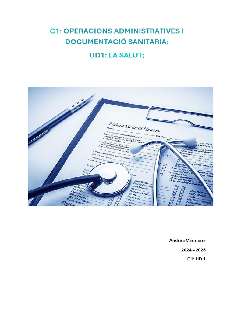 c1. Operacions Administratives I Documentació Sanitaria. Ud 1 | PDF
