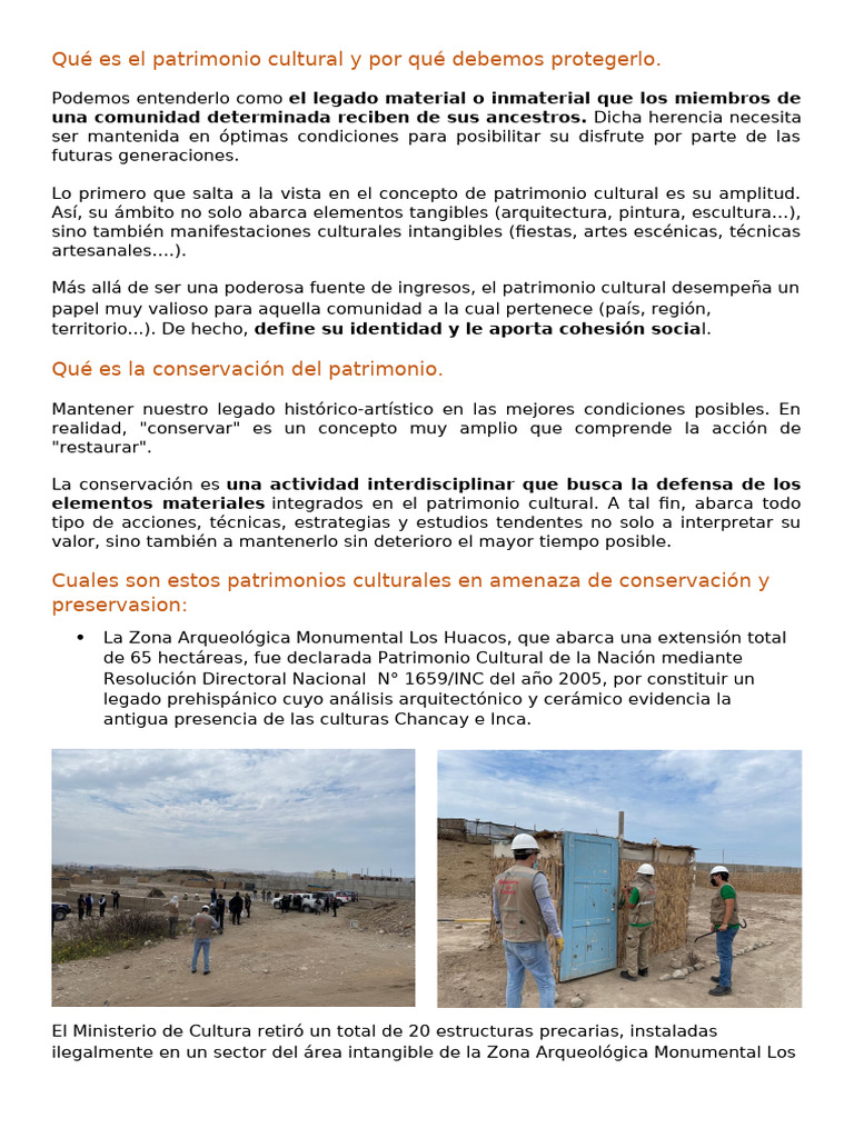 Qué Es El Patrimonio Cultural y Por Qué Debemos Protegerlo | PDF ...