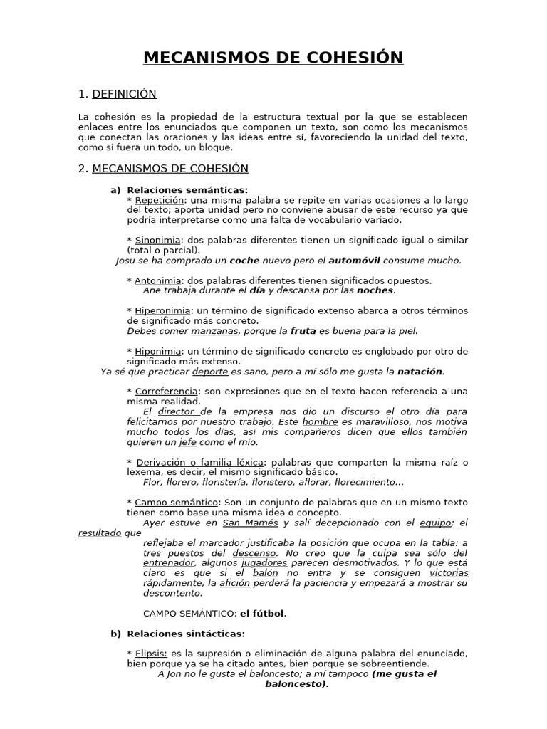 ELEMENTOS DE COHESIÓN Explicado | PDF | Pronombre | Palabra