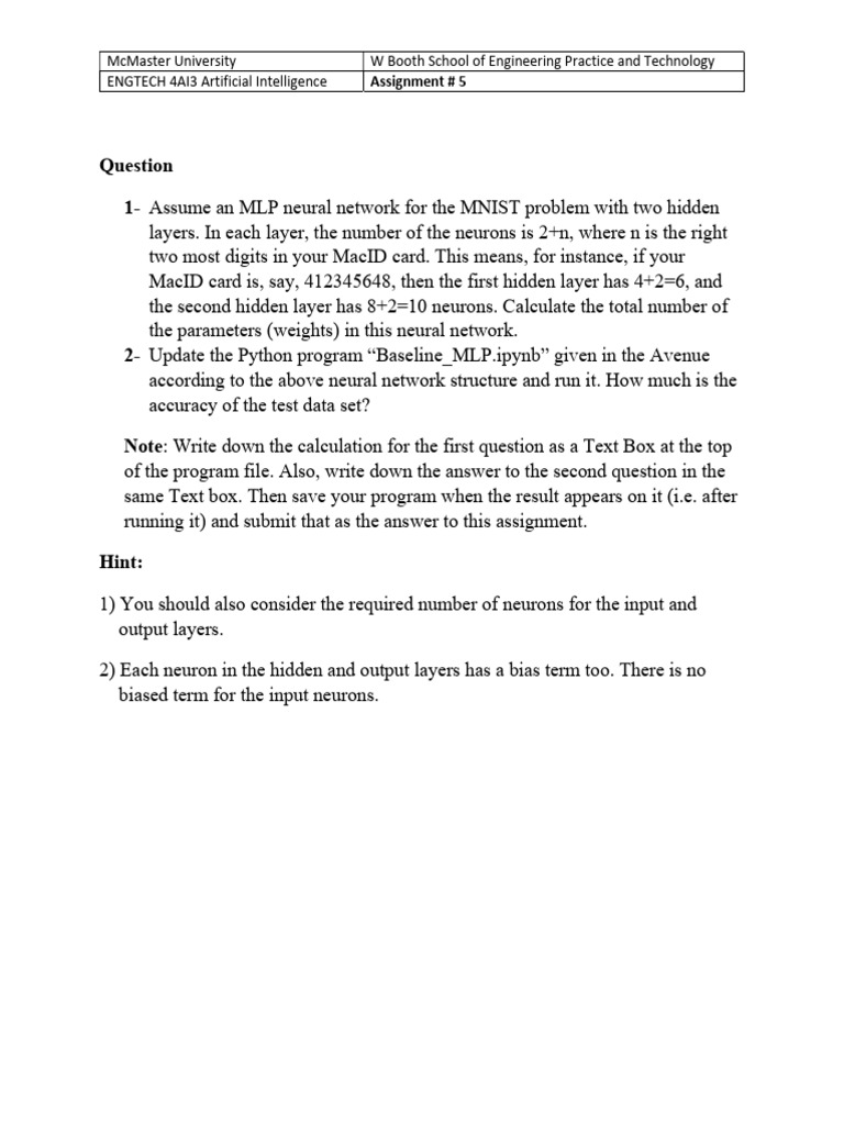 Engtech 4ai3 Assignment 5 | PDF | Computers