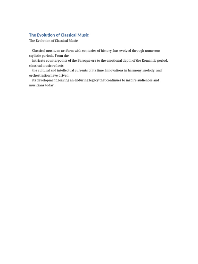 The Evolution of Classical Music | PDF | Classics