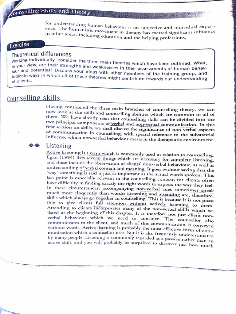 Counselling Skills: Active Listening Techniques | PDF | Psychotherapy ...