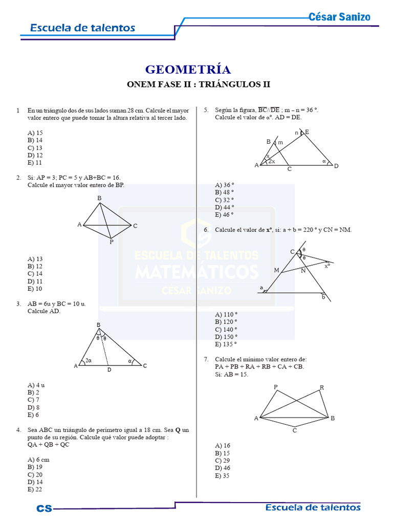 Separata N°06 | PDF | Triángulo | Geometría euclidiana