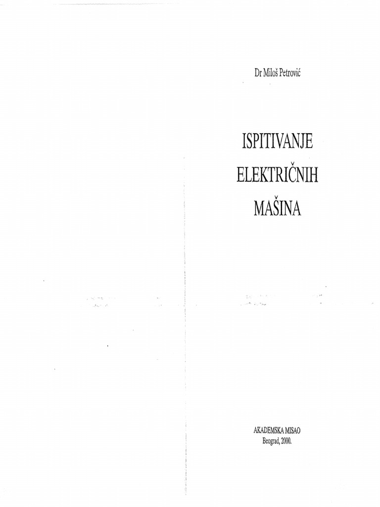 Dokumen - Tips 2000 M Petrovic Ispitivanje Elektricnih Masina | PDF