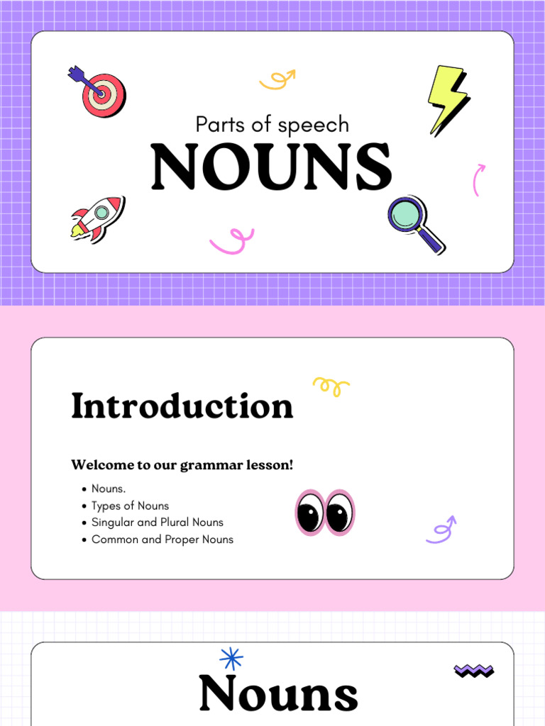 Colorful Parts of Speech Nouns Presentation | PDF | Philosophy ...