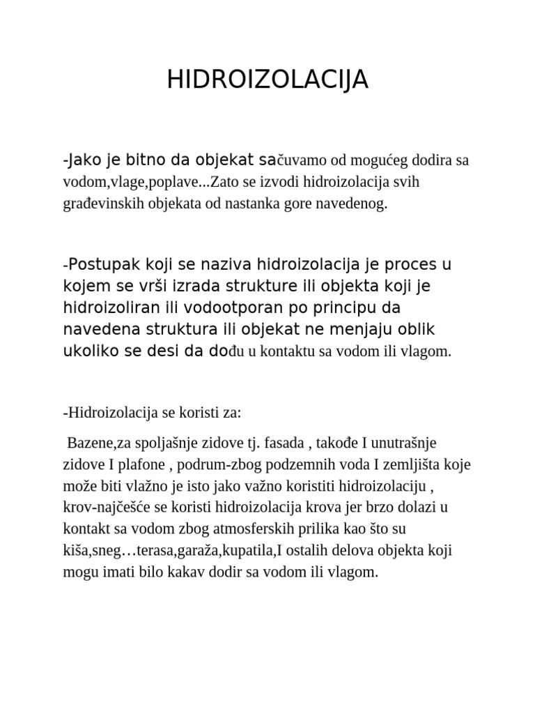 HIDROIZOLACIJA Jovana Jankovic A16 | PDF