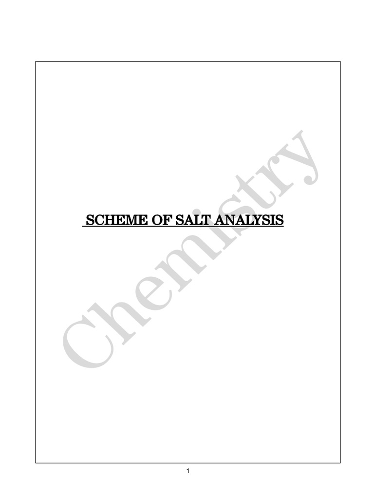 Scheme of Salt Analysis | PDF | Salt (Chemistry) | Ammonium