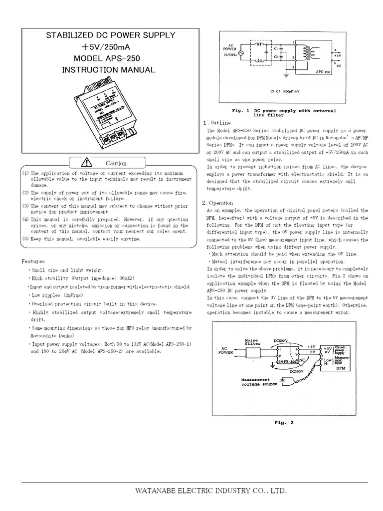 APS-250 T (E) | PDF | Power Supply | Alternating Current